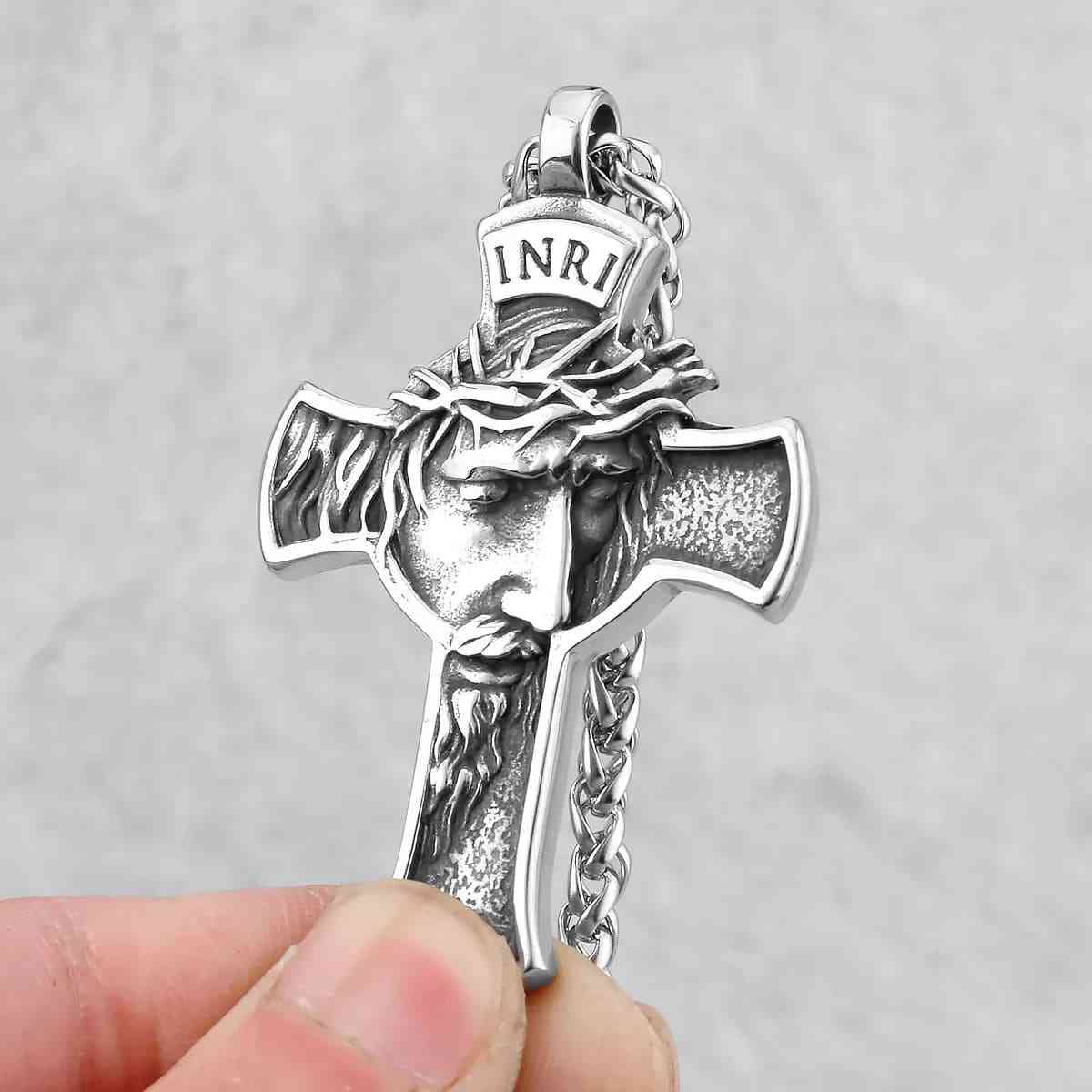 INRI Face of Jesus Cross Pendant